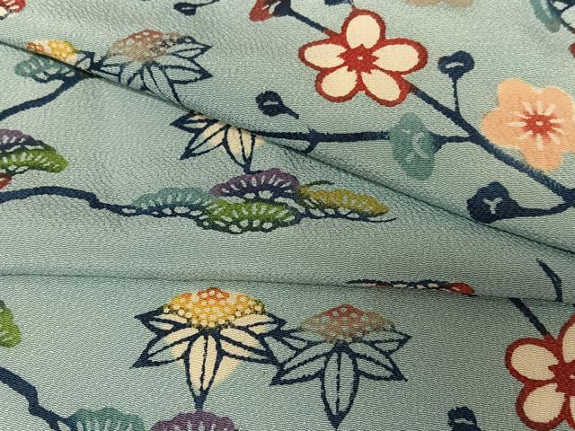 平和屋着物●紅型　小紋　松竹梅　正絹　逸品　AAAZ0115zg