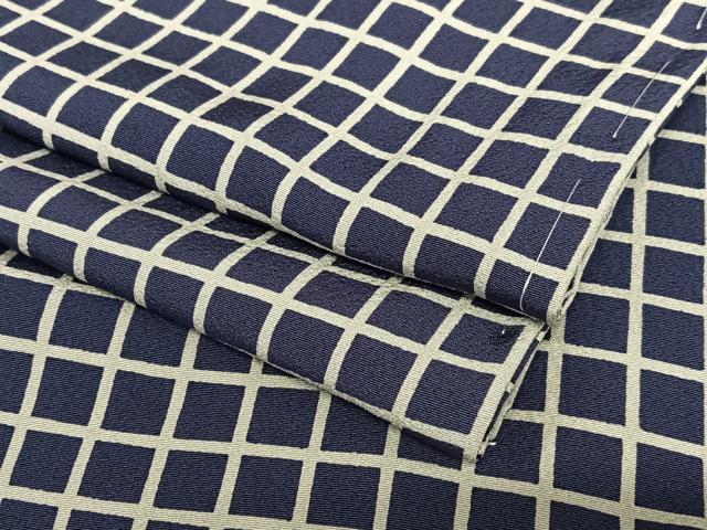 平和屋着物●上質な小紋　格子　正絹　逸品　未使用　AAAZ0126zg