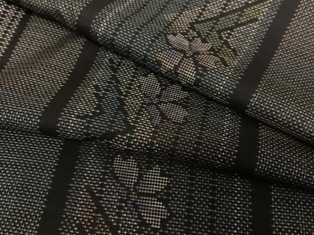 平和屋着物●本場大島紬　泥染め　カタス7マルキ　舞桜間道　正絹　逸品　AAAZ0140zg