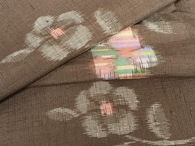 平和屋着物●上質な紬　舞花文　正絹　逸品　AAAZ0144zg