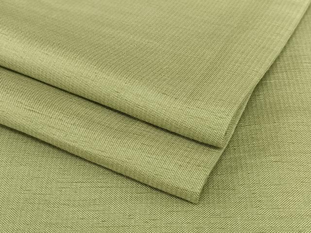 平和屋着物●上質な紬　色無地　鶸茶色　正絹　逸品　AAAZ0149zg