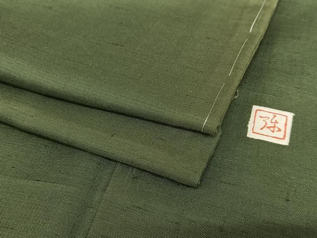 平和屋着物●上質な紬　色無地　作家物　藍海松茶色　正絹　逸品　AAAZ0158zg