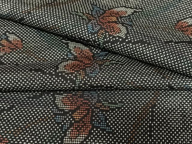 平和屋着物●本場大島紬　カタス7マルキ　舞花文　正絹　逸品　未使用　AAAZ0172zg