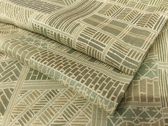 平和屋着物●上質な小紋　紬地　色紙重ね草花文　正絹　逸品　AAAZ0212zg