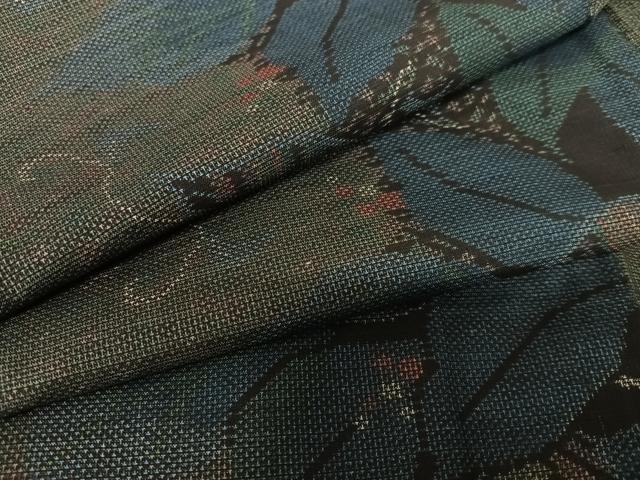 平和屋着物●本場大島紬　カタス7マルキ　南天文　正絹　逸品　AAAZ0215zg