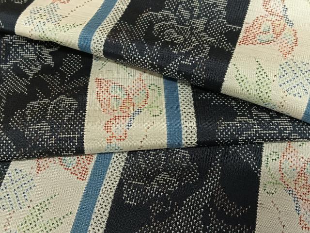 平和屋着物●本場大島紬　カタス7マルキ　花蝶間道　阪急百貨店扱い　正絹　逸品　AAAZ0243zg