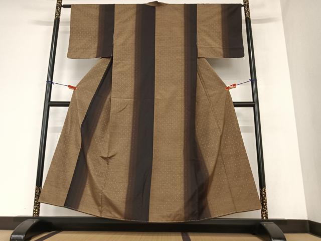 平和屋着物●上質な紬　縞　正絹　逸品　未使用　AAAZ0250zg