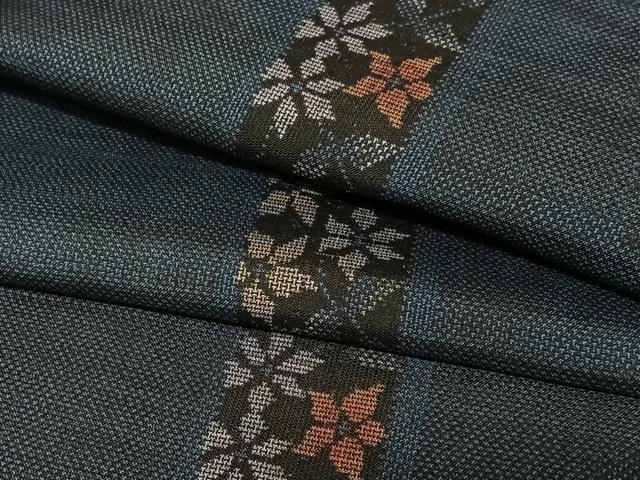 平和屋着物●本場大島紬　カタス9マルキ　草花間道　正絹　逸品　未使用　AAAZ0299zg