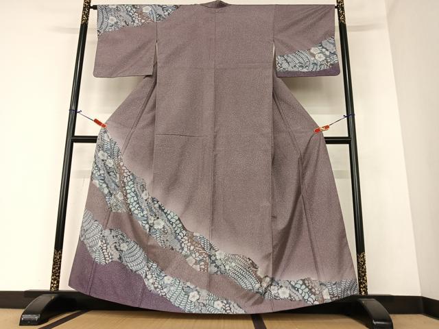 平和屋着物●本場染大島紬　訪問着　辻が花　暈し染め　正絹　逸品　AAAZ0306zg
