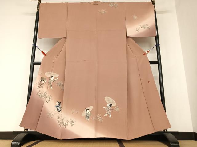 平和屋着物○訪問着 刺繍 立波草花文 金糸 正絹 逸品 AAAZ1814ph