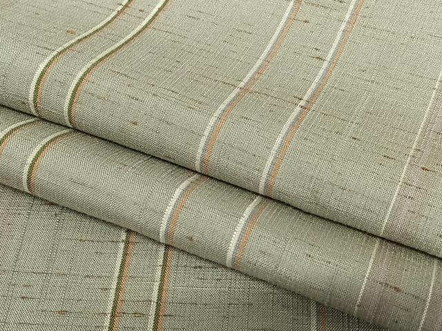 平和屋着物●ぜんまい紬　縞　正絹　逸品　AAAZ0359zg