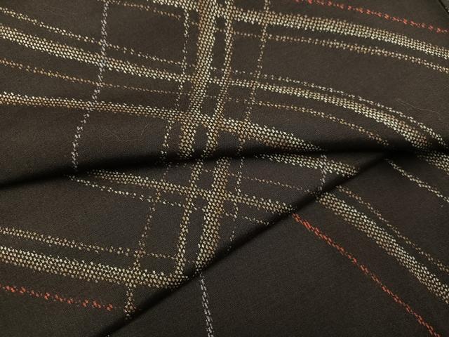 平和屋着物●上質な紬 　よろけ縞　正絹　逸品　未使用　AAAZ0540ph