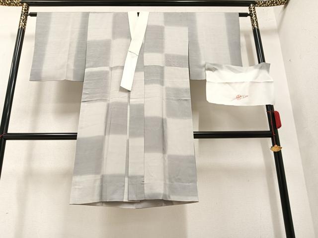 平和屋着物●京都室町　浅見　長襦袢　無双仕立て　市松文様　正絹　逸品　AAAZ0548ph