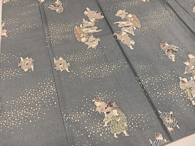 平和屋着物○上質な紬 間道 正絹 逸品 AAAU4228np