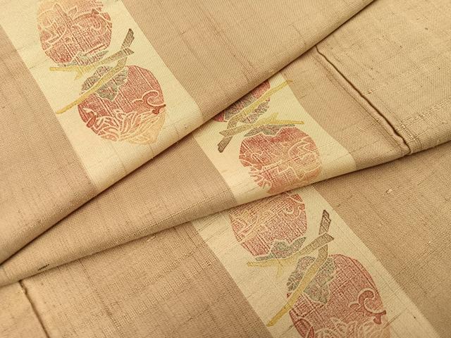 平和屋着物●上質な小紋　紬地　成り物　正絹　逸品　AAAZ0591ph