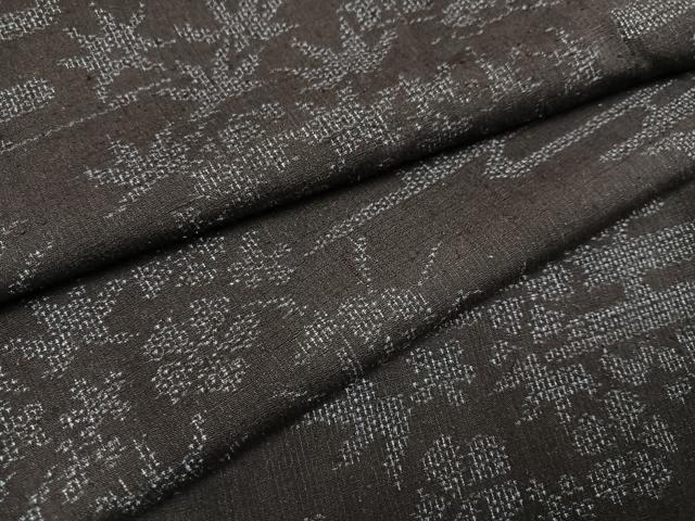 平和屋着物●本場結城紬　重要無形文化財　100亀甲　草花文　正絹　逸品　AAAZ0596ph