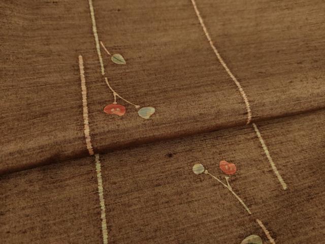 平和屋着物○上質な紬 枝花文 正絹 逸品 AAAZ0614ckの通販はau PAY