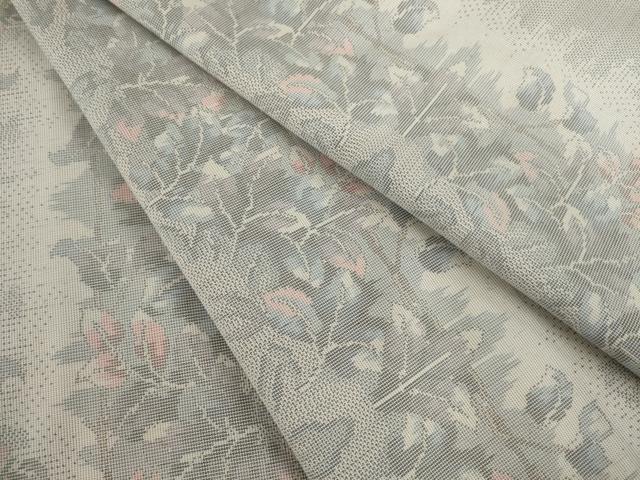 平和屋着物●本場大島紬　白大島　カタス9マルキ　枝花間道　正絹　逸品　AAAZ0617ck