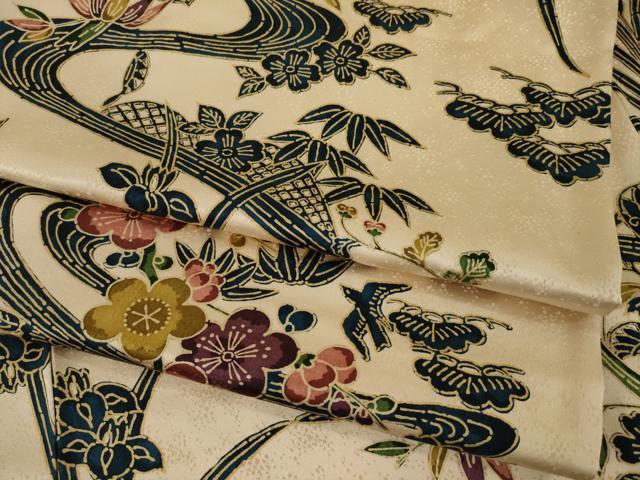 平和屋着物●上質な小紋　流水花籬文　正絹　逸品　AAAZ0674ck