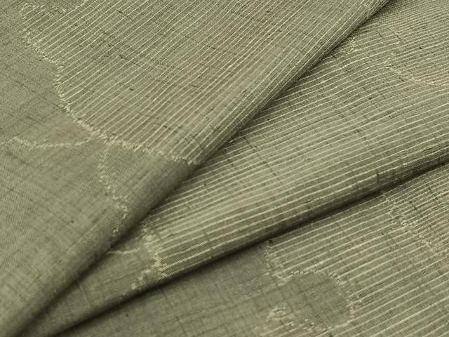 平和屋着物▽上質な紬　単衣　雪輪文　正絹　逸品　AAAZ0684jh