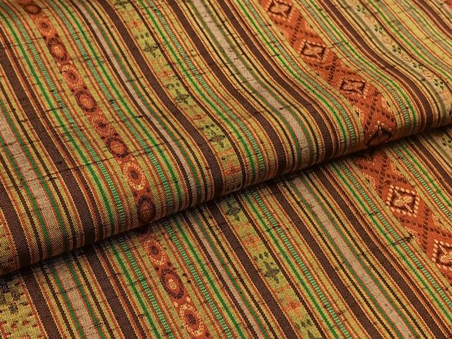 平和屋着物▽上質な紬 　単衣　間道 　正絹　逸品　未使用　AAAZ0690jh