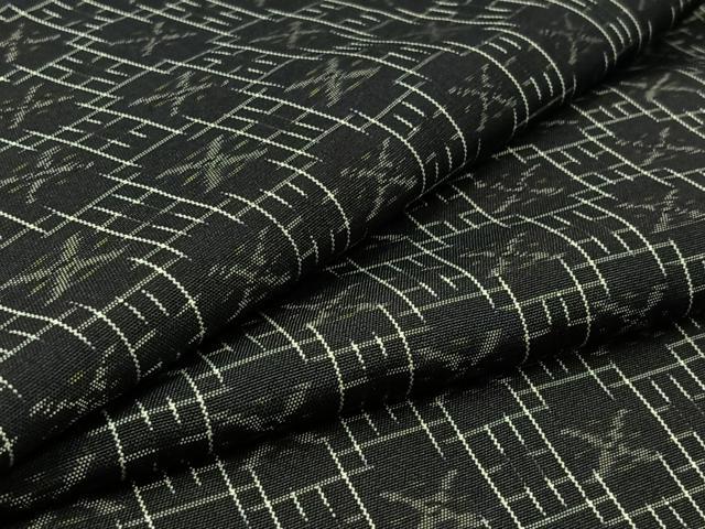 平和屋着物▽男性　本場琉球絣　単衣　正絹　逸品　AAAZ0719jh