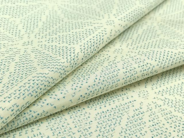 平和屋着物▽上質な紬　単衣　麻の葉文様　正絹　逸品　AAAZ0970jh