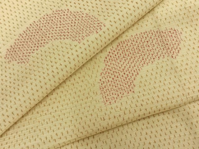 平和屋着物▽上質な紬　単衣　幾何学文様　正絹　逸品　AAAZ1435fy