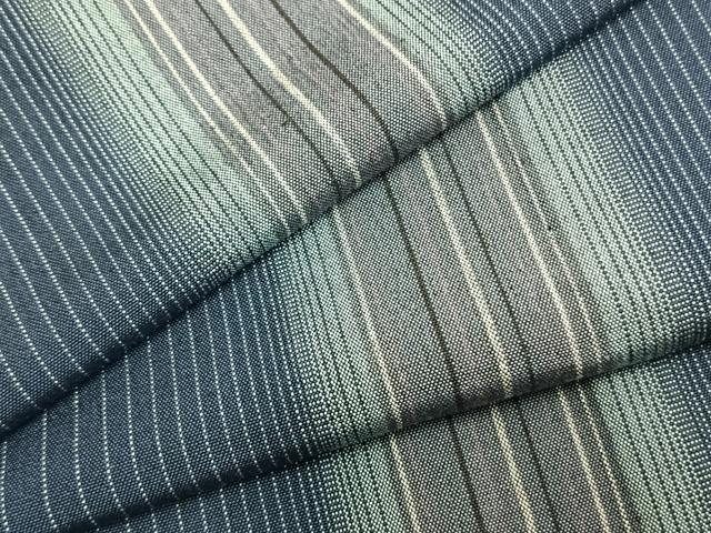 平和屋着物▽上質な紬　単衣　縞　正絹　逸品　AAAZ1493fy