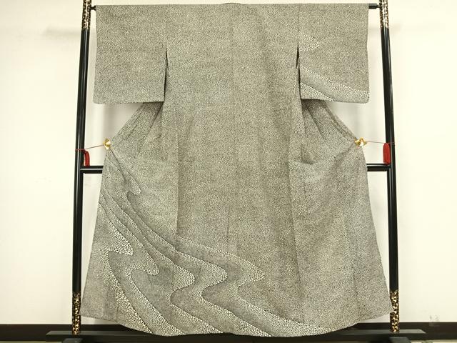 平和屋着物▽訪問着　単衣　流水文　正絹　逸品　AAAZ1495fy