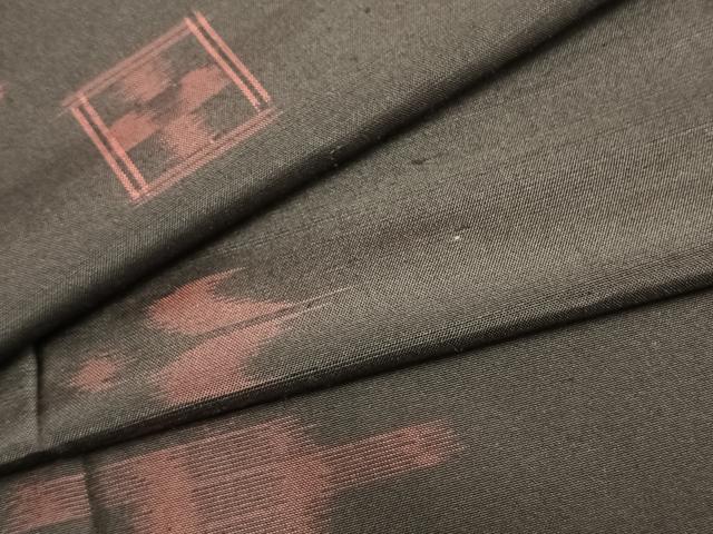 平和屋着物▽上質な紬　単衣　絣柄　正絹　逸品　AAAZ1499fy