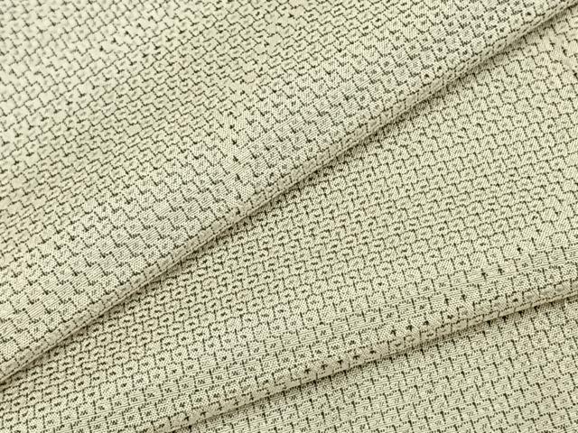 平和屋着物▽本塩沢　単衣　110亀甲　抽象文様　正絹　逸品　AAAZ1507fy