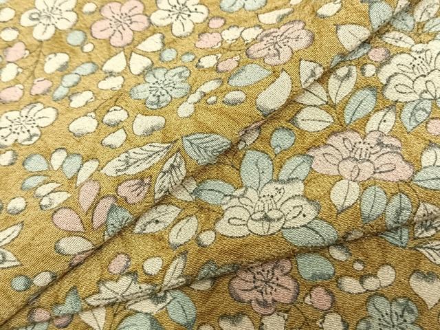 平和屋着物▽小紋　単衣　草花文　洗える着物　AAAZ1534fy