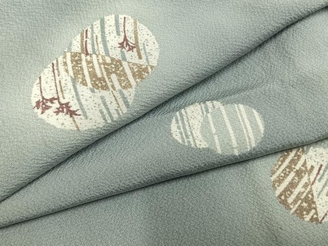 平和屋着物▽上質な小紋　単衣　丸文　暈し染め　正絹　逸品　AAAZ1548fy