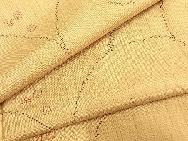 平和屋着物▽上質な紬　単衣　南天文　正絹　逸品　AAAZ1568fy