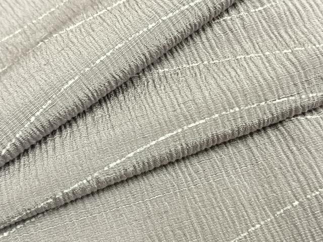 平和屋着物▽上質な小紋　単衣　よろけ縞　正絹　逸品　AAAZ1603fy