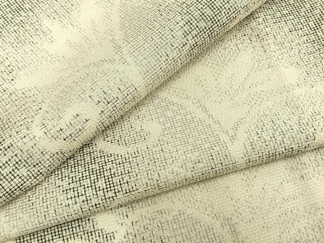 平和屋着物▽本塩沢　単衣　花唐草文　正絹　逸品　AAAZ1621fy