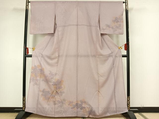 平和屋着物▽訪問着　無双　紗袷　紗×紗　草花文　正絹　逸品　AAAZ1627fy