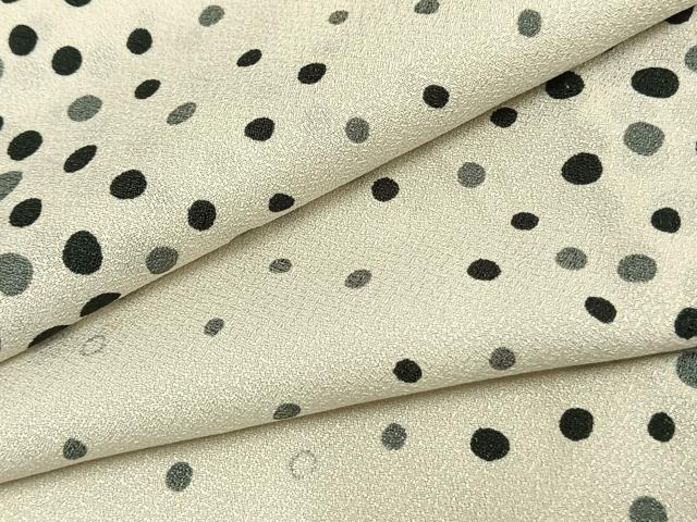 平和屋着物▽小紋　単衣　水玉　洗える着物　AAAZ1634fy