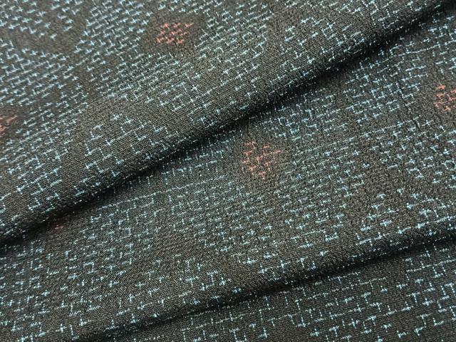 平和屋着物▽本塩沢　単衣　亀甲文様　正絹　逸品　未使用　AAAZ1655fy