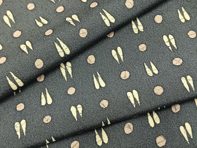 平和屋着物▽上質な小紋　単衣　抽象文様　正絹　逸品　AAAZ1660fy