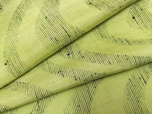 平和屋着物▽上質な紬　単衣　渦巻文　正絹　逸品　AAAZ1662fy