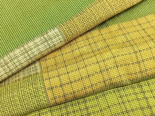 平和屋着物▽大島紬　単衣　色紙重ね文　正絹　逸品　AAAZ1665fy