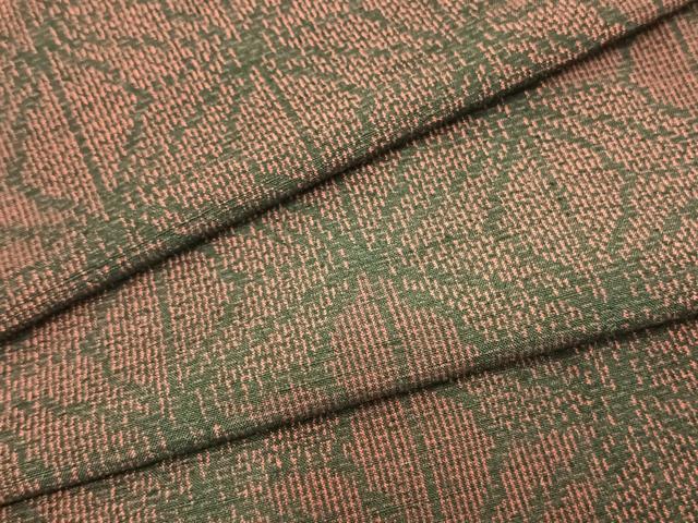 平和屋着物▽上質な紬　単衣　麻の葉文様　正絹　逸品　AAAZ1666fy