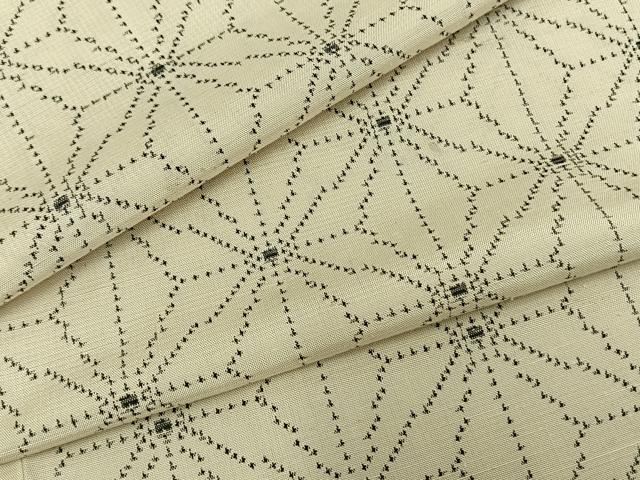 平和屋着物▽上質な紬　単衣　麻の葉文様　やまと誂製　正絹　逸品　AAAZ1667fy