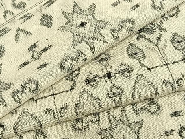 平和屋着物▽上質な紬　単衣　横段文　正絹　逸品　AAAZ1680fy