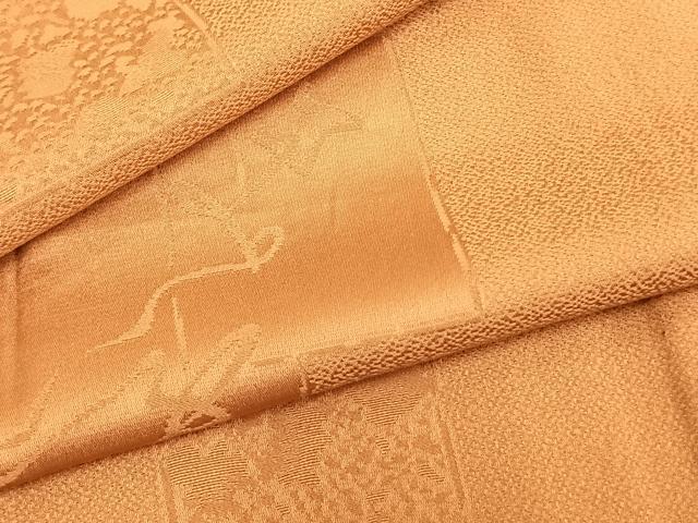 平和屋着物▽上質な色無地　単衣　色紙地紋　江戸茶色　正絹　逸品　AAAZ1686fy