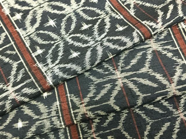 平和屋着物▽上質な紬　単衣　間道　正絹　逸品　AAAZ1691fy