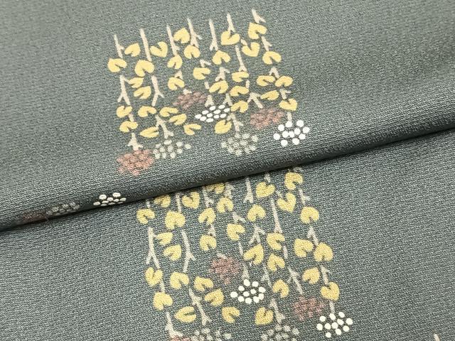 平和屋着物▽上質な小紋 単衣 草花文 正絹 逸品 AAAZ1694fy