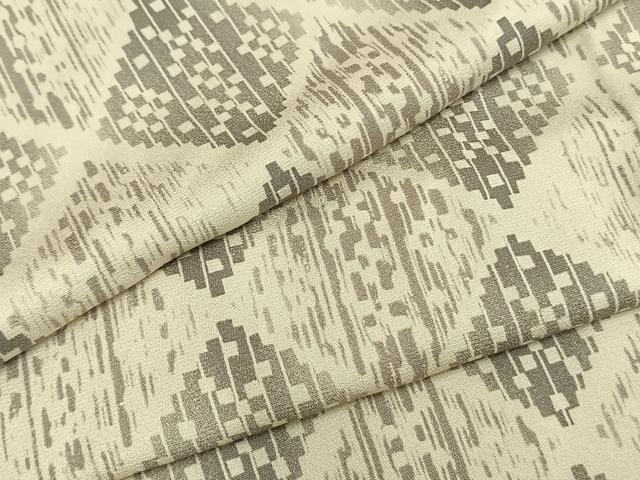 平和屋着物▽上質な小紋　単衣　幾何学文様　正絹　逸品　AAAZ1726fy